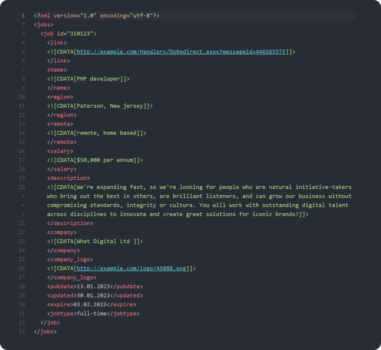 WhatJobs XML Feed Specification Guide